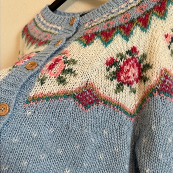 Sundance | Sweaters | Sundance Irish Cottage Rose Fair Isle Cardigan ...